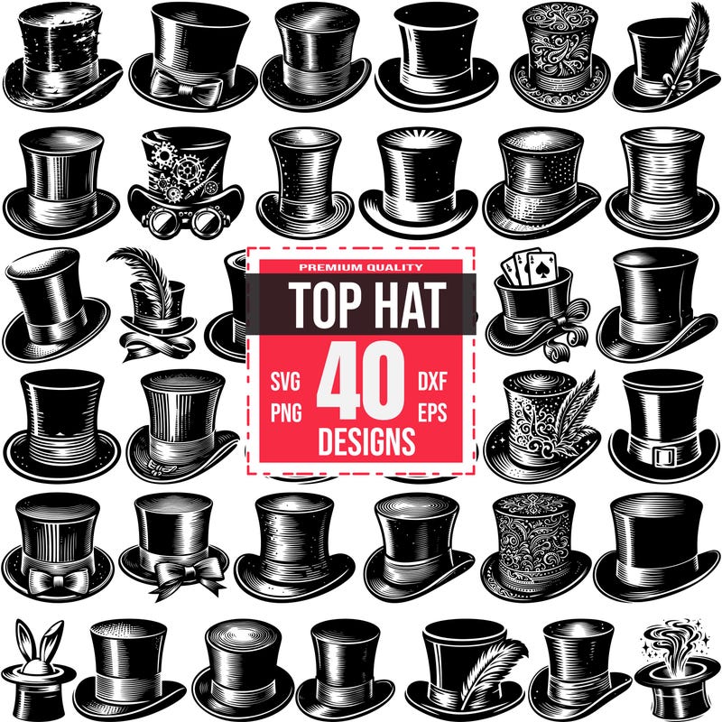 Top Hat Svg - Etsy