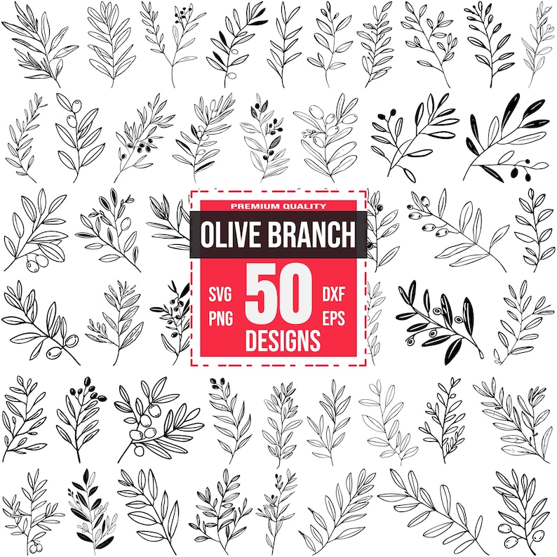 Olive Branch Svg Bundle, Olive Branch Png, Olive Branch Dxf, Olive ...