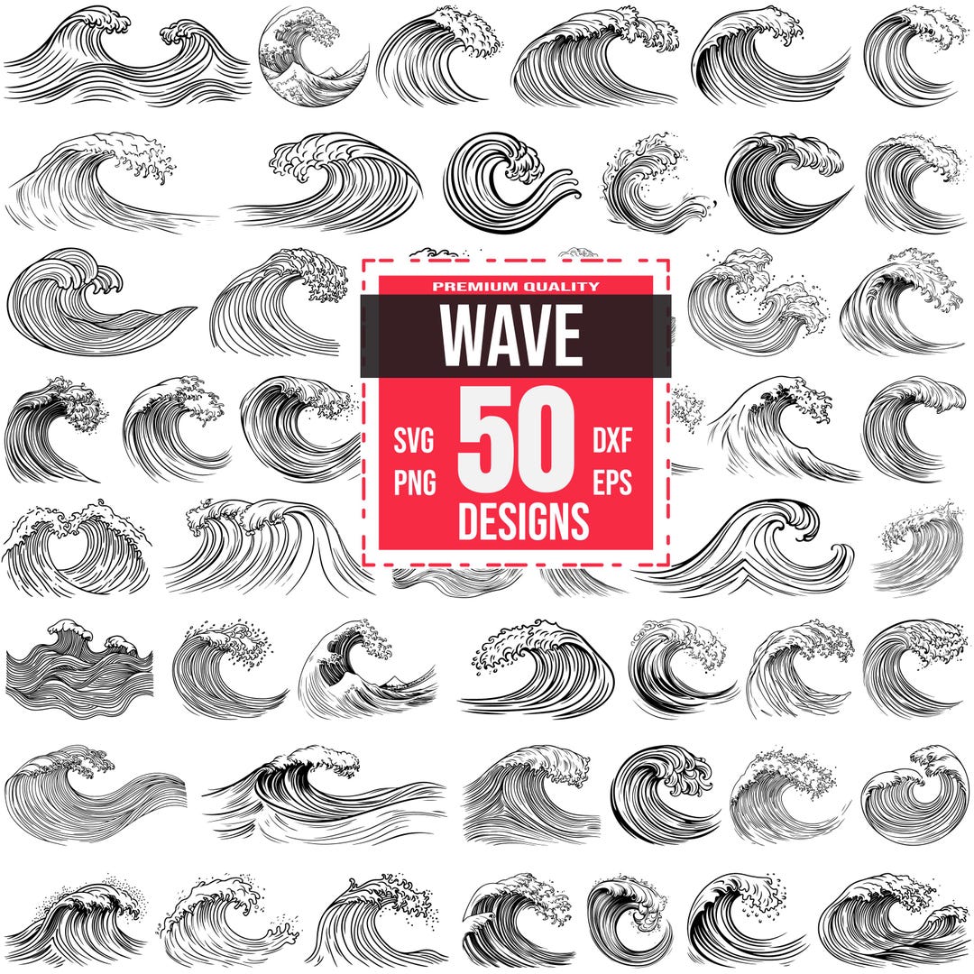 Wave Svg, Wave Svg Bundle, Wave Cut File, Wave Svg Cut File, Wave ...