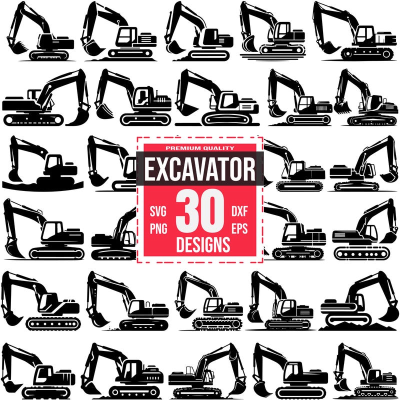 Excavator Svg - Etsy