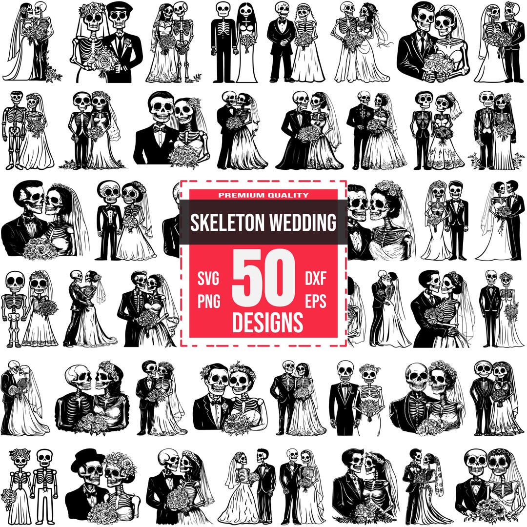 Skeleton Wedding Svg Bundle, Skeleton Love Svg, Dark Romance Svg ...