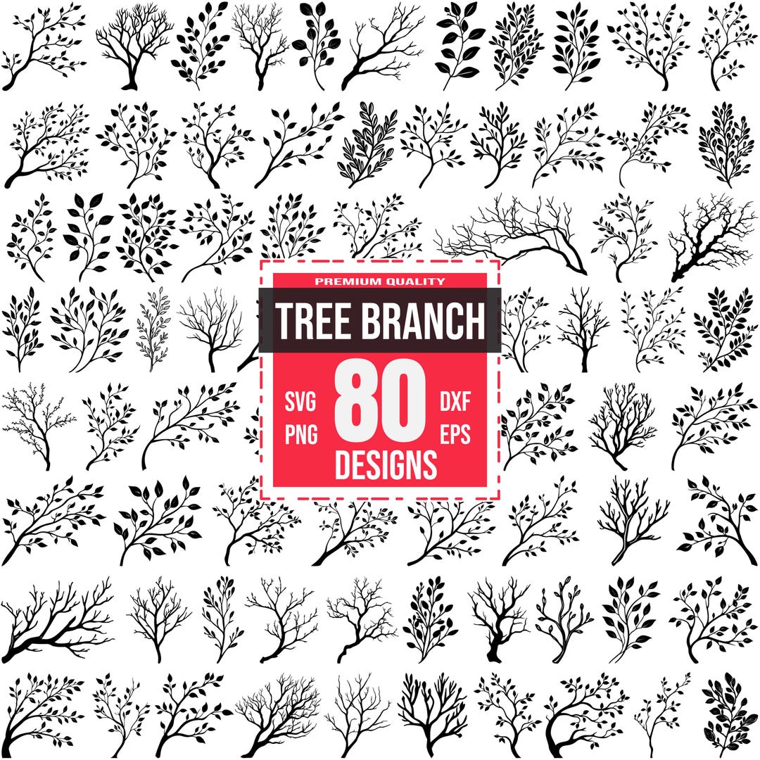 Tree Branch Svg Bundle, Tree Branch Png, Tree Branch Outline, Tree Limb ...