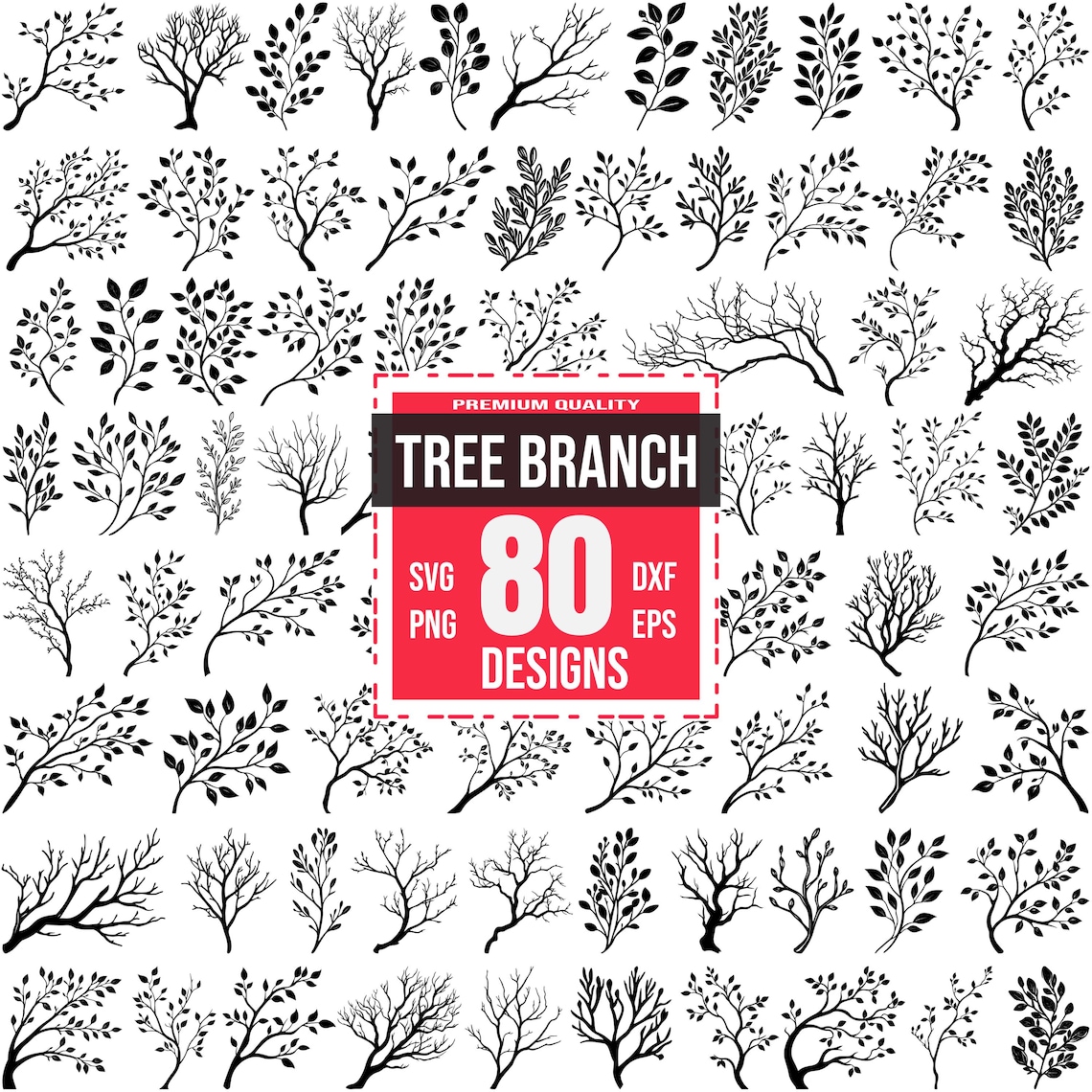 Tree Branch Svg Bundle, Tree Branch Png, Tree Branch Outline, Tree Limb ...
