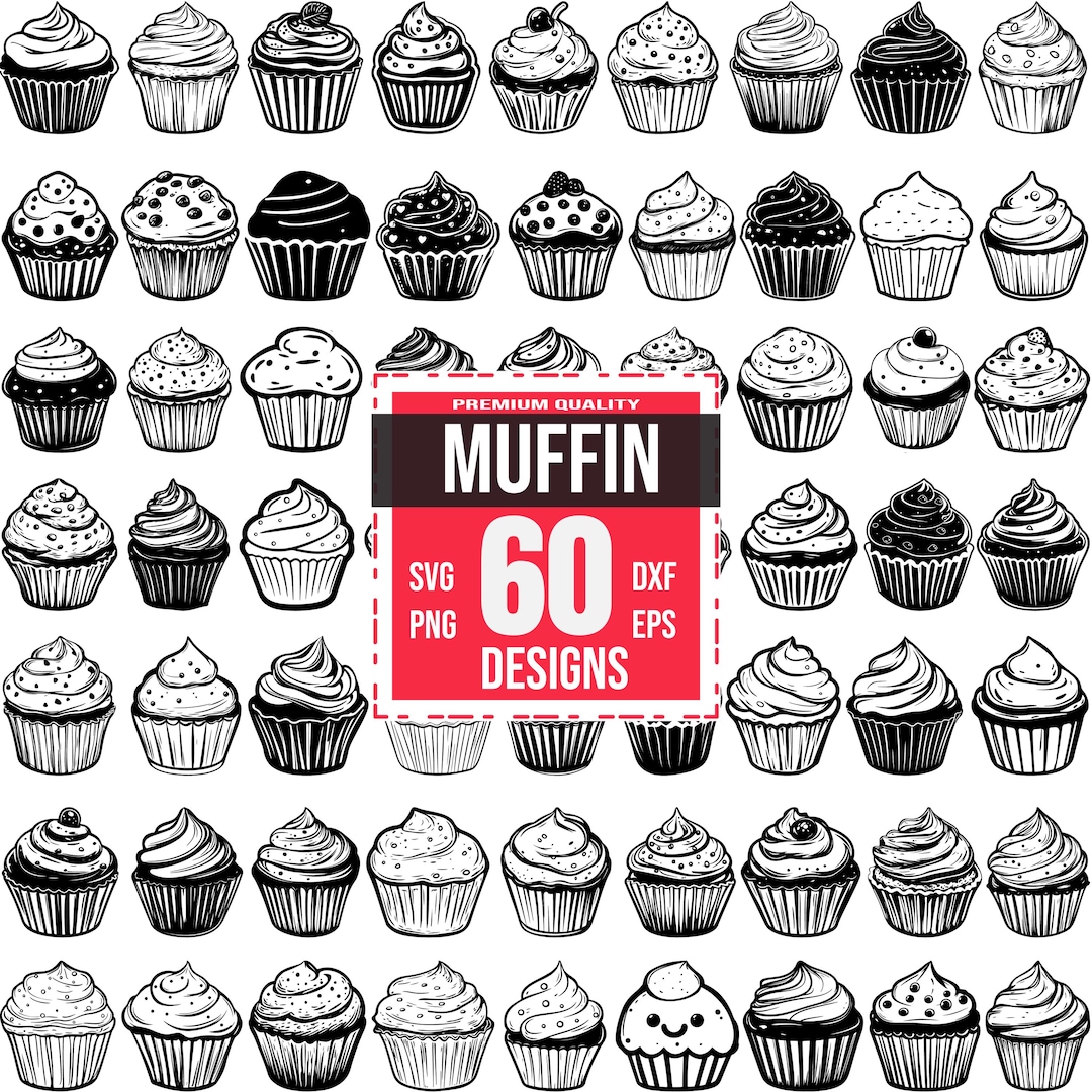 Muffin Svg Bundle, Muffin Png, Bakery Svg, Cupcake Clipart, Muffin ...