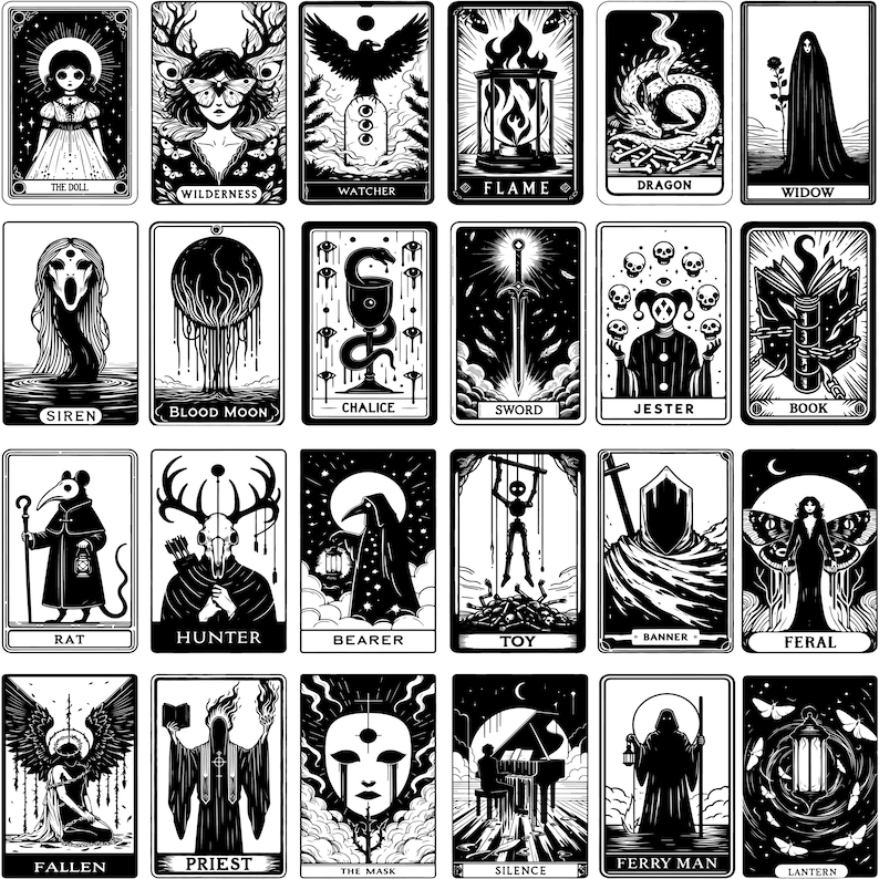 Mystical Tarot Card SVG Bundle – 155 Occult Gothic Designs in Svg, Png ...
