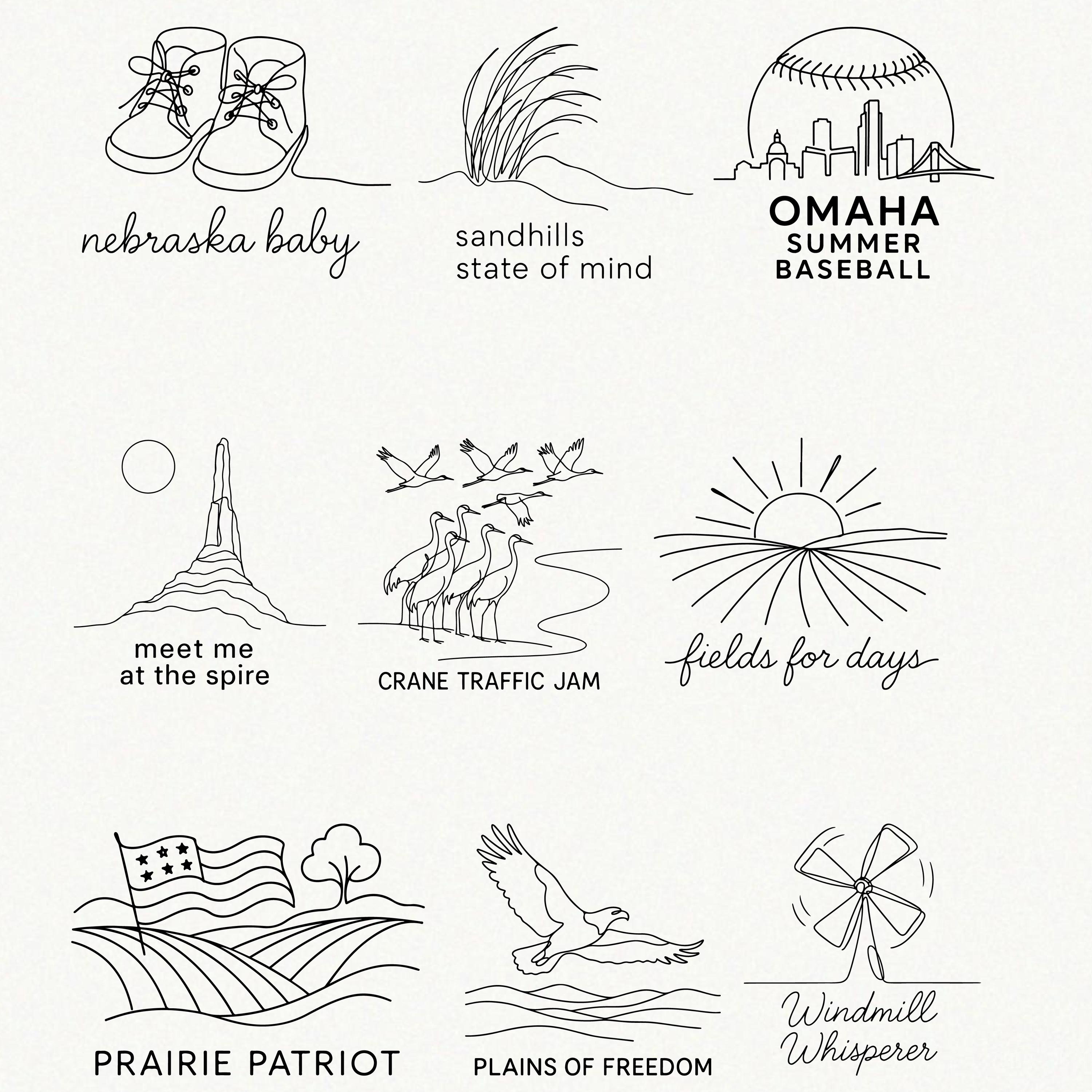 50 Nebraska Svg Bundle | Nebraska Line Art | State Roots Clipart ...