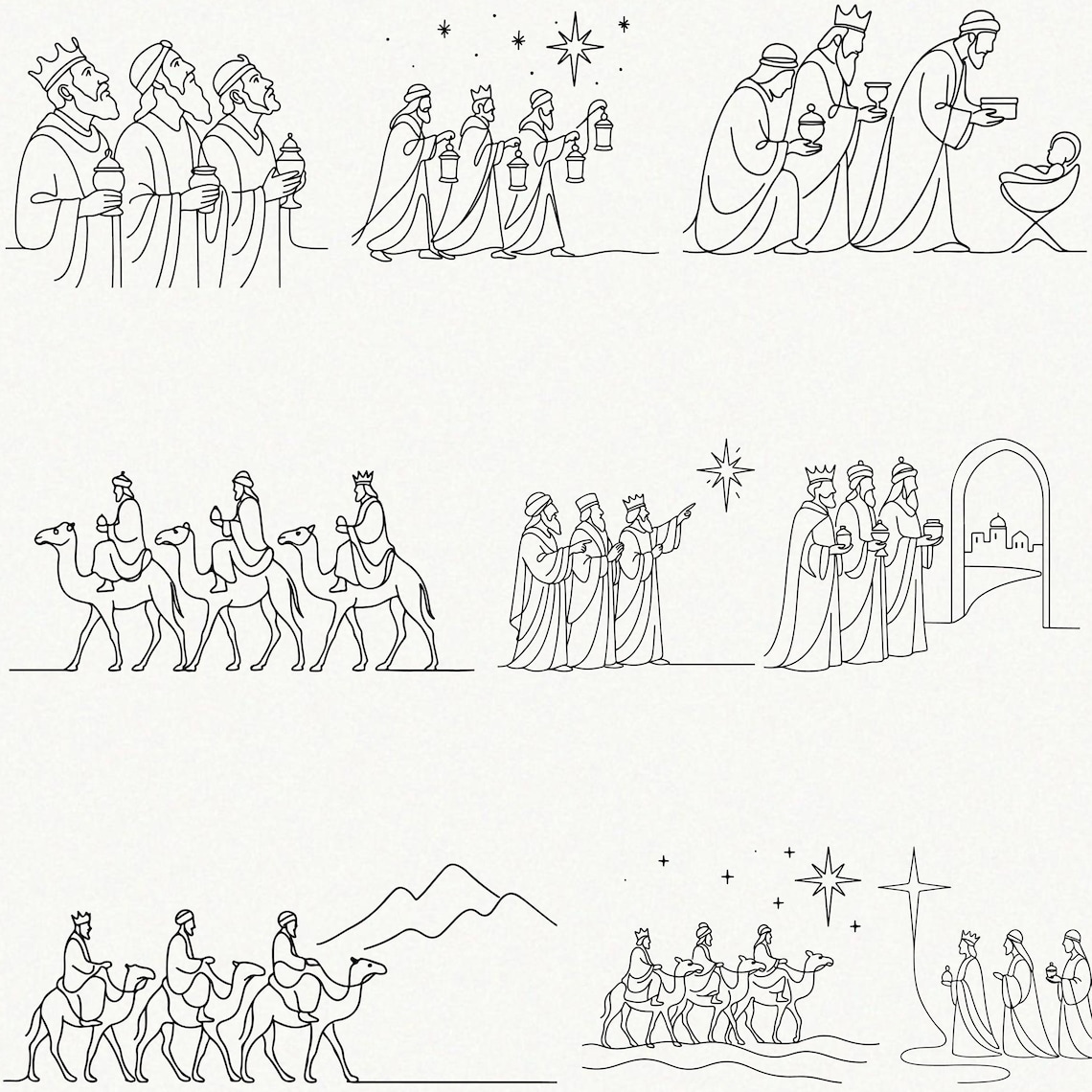 40 Three Wise Men SVG Bundle – Nativity Scene, Epiphany, Magi With Star ...