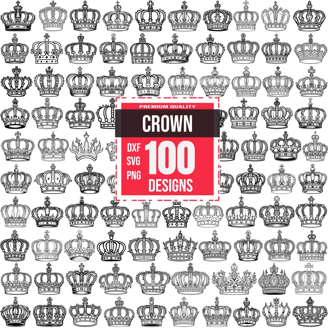 Crown Svg Bundle, Crown Png, Crown Dxf, Crown Eps, Royal Crown Svg ...