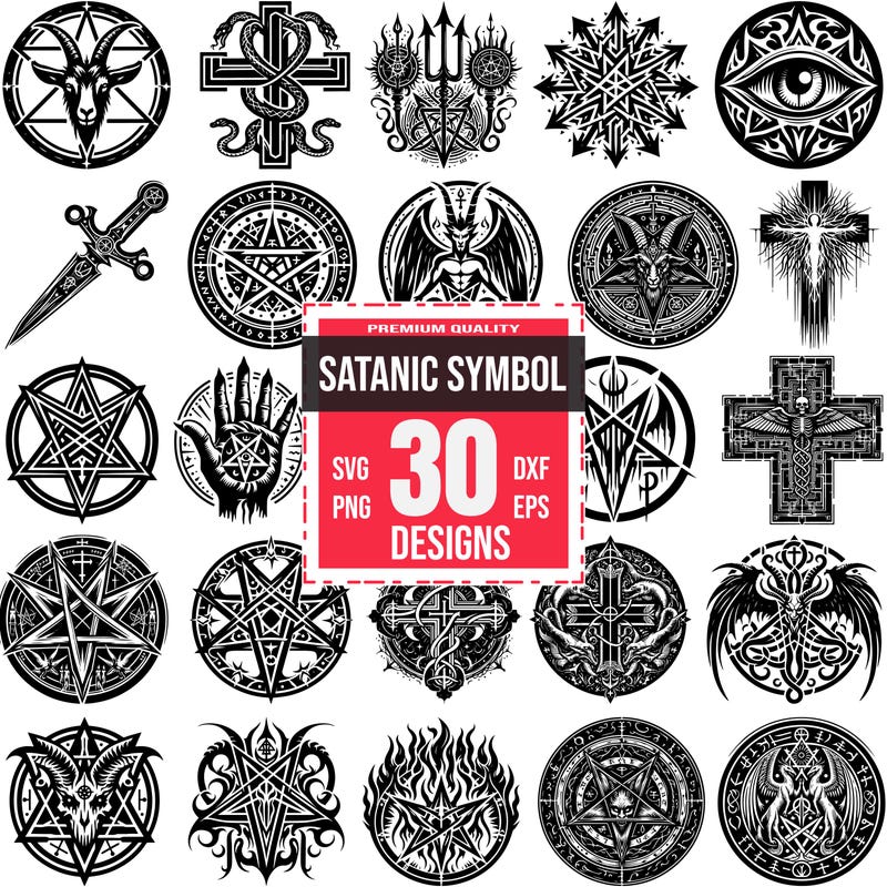 Satanic Symbols Clipart - Etsy