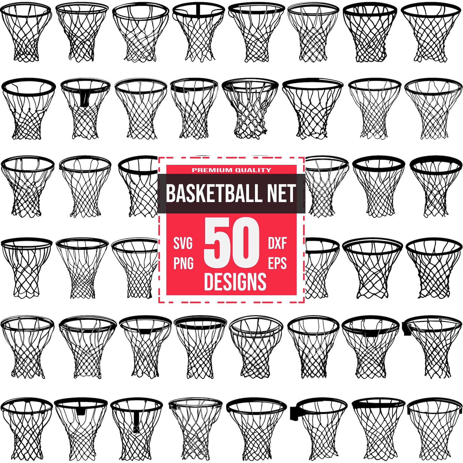 Basketball Net Svg Bundle, Basketball Hoop Svg, Sports Equipment ...