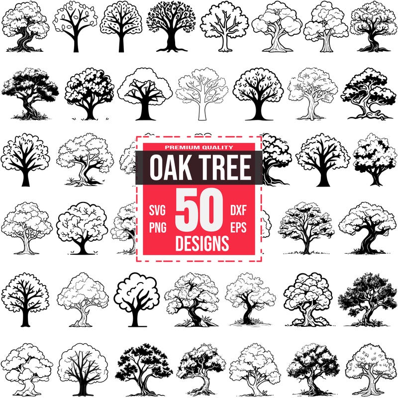 Oak Tree Svg - Etsy