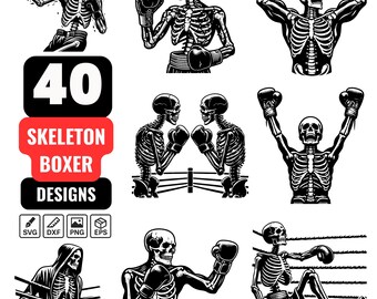 Skeleton Boxing SVG Bundle - Etsy