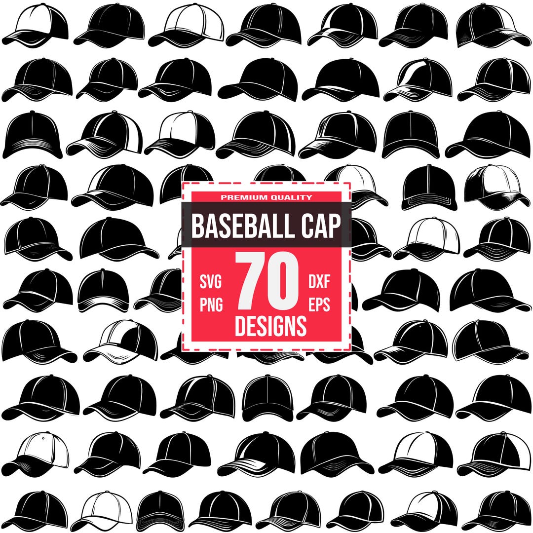 Baseball Cap Svg Bundle, Baseball Cap Png, Baseball Hat Svg, Sports Hat ...