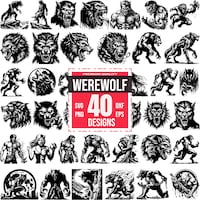 Werewolf SVG PNG - Etsy