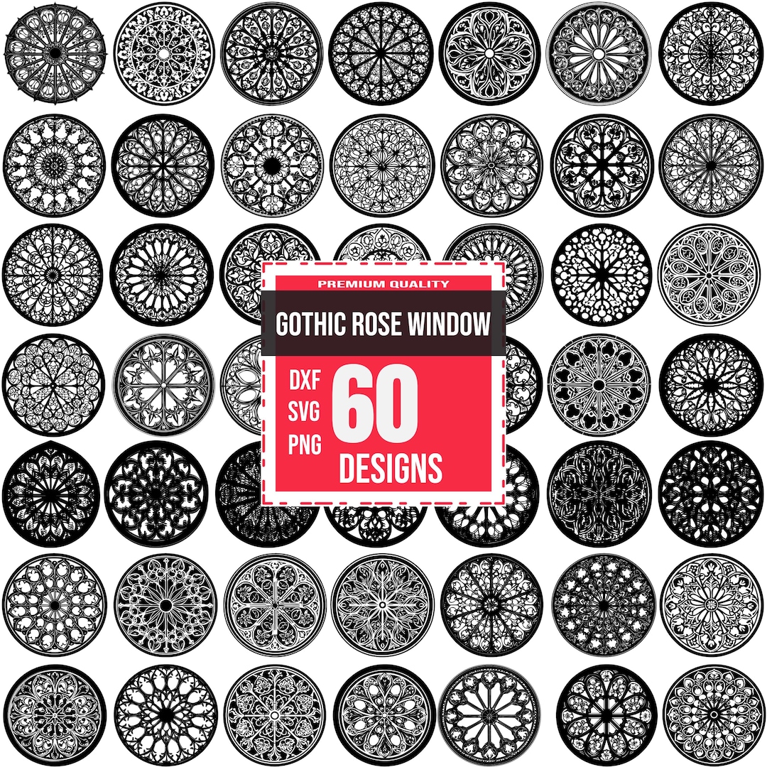 Gothic Rose Window Svg Bundle, Gothic Rose Window Png, Gothic Rose ...
