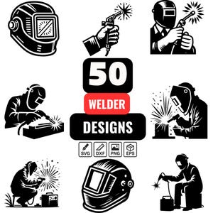 Welder SVG Bundle | 50 Industrial & Welding Designs | Metalwork ...
