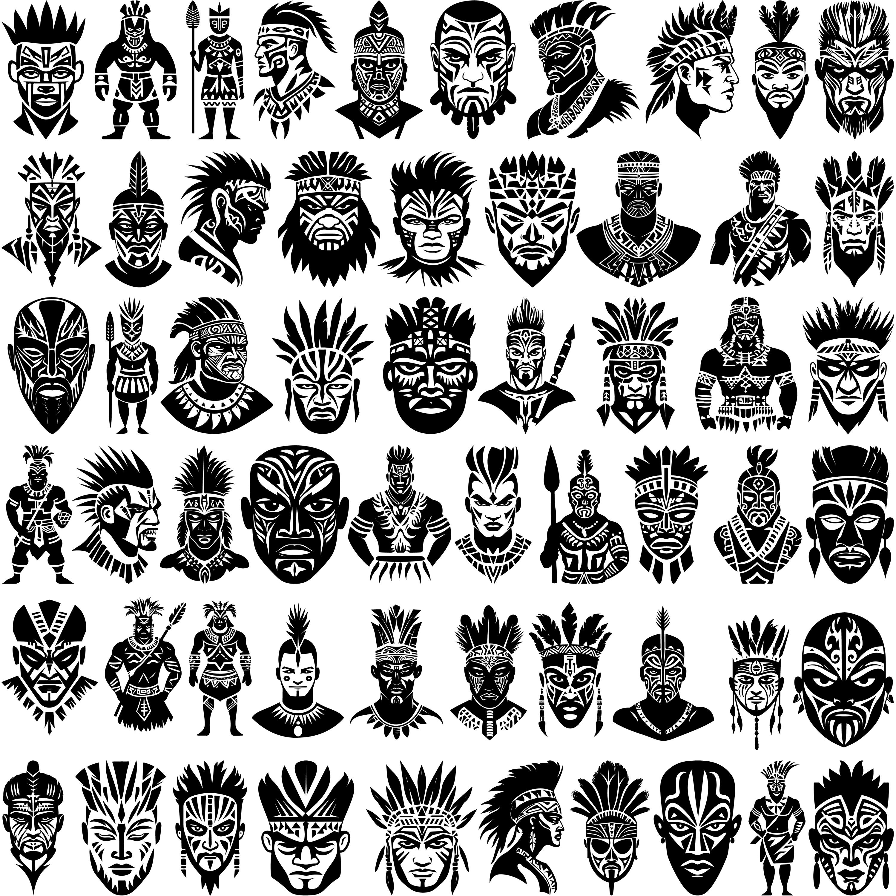 Tongan Tribal Warrior SVG Bundle – 60 Polynesian Warrior Designs in Svg ...