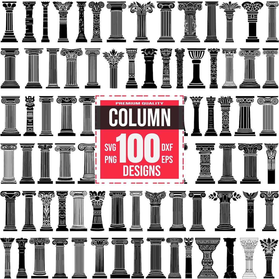 Column Svg Bundle, Greek Column Svg, Roman Column Svg, Architectural ...