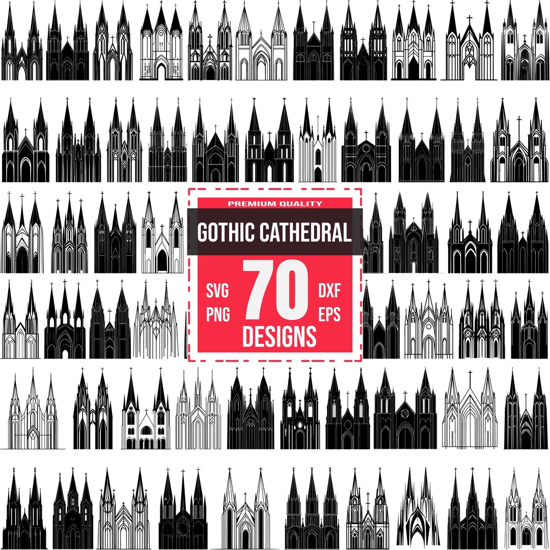 Gothic Cathedral Svg Bundle, Gothic Architecture, Church Svg, Gothic ...