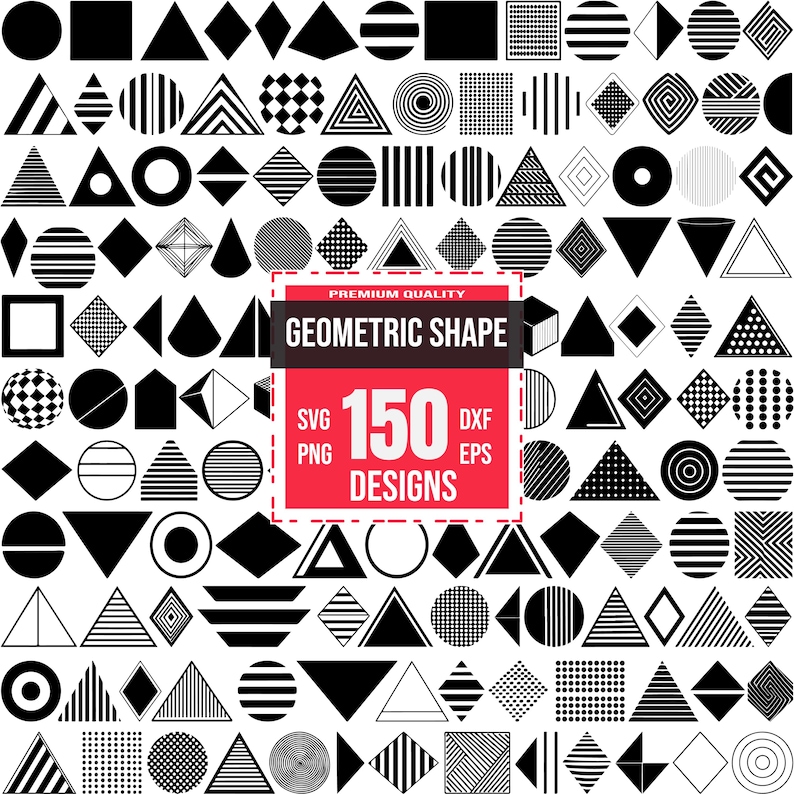 Geometric Shapes Svg Bundle, Abstract Shapes Svg, Circle Svg, Triangle ...
