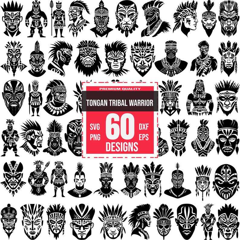 Tongan Tribal Warrior Svg Bundle, Tongan Warrior, Tribal Warrior ...