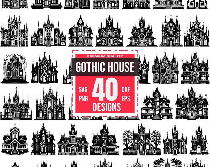 High Quality Gothic House SVG Bundle, Gothic House Dxf, Gothic House ...