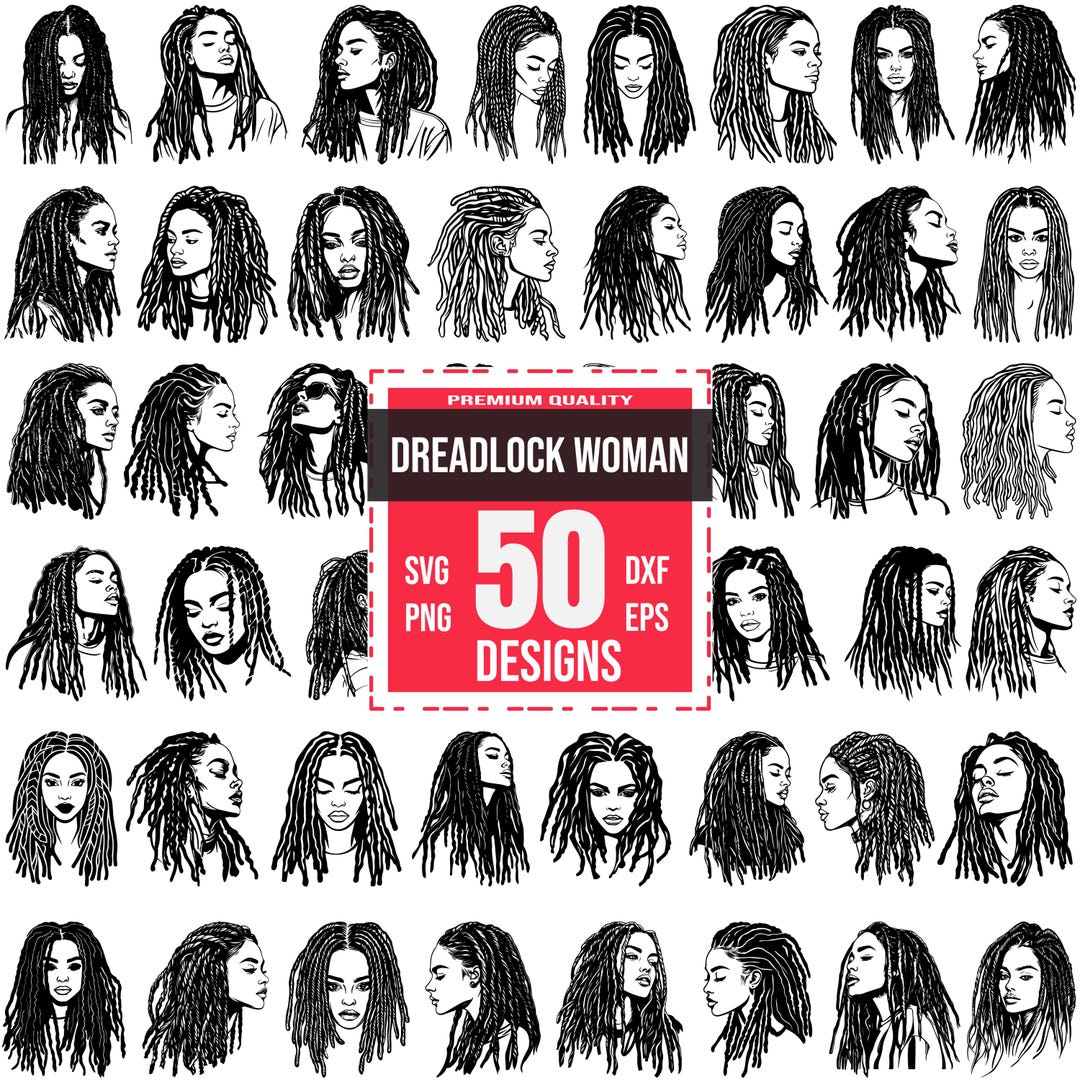 Dreadlock Woman SVG Bundle, Woman With Dreads Svg, Afro Woman Svg ...