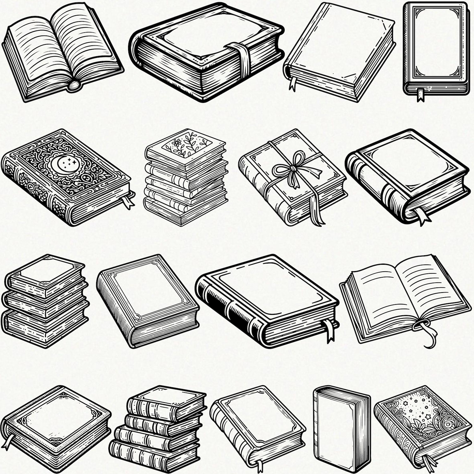 100 Book SVG Bundle – Reading Lover Clipart, Open & Closed Book ...