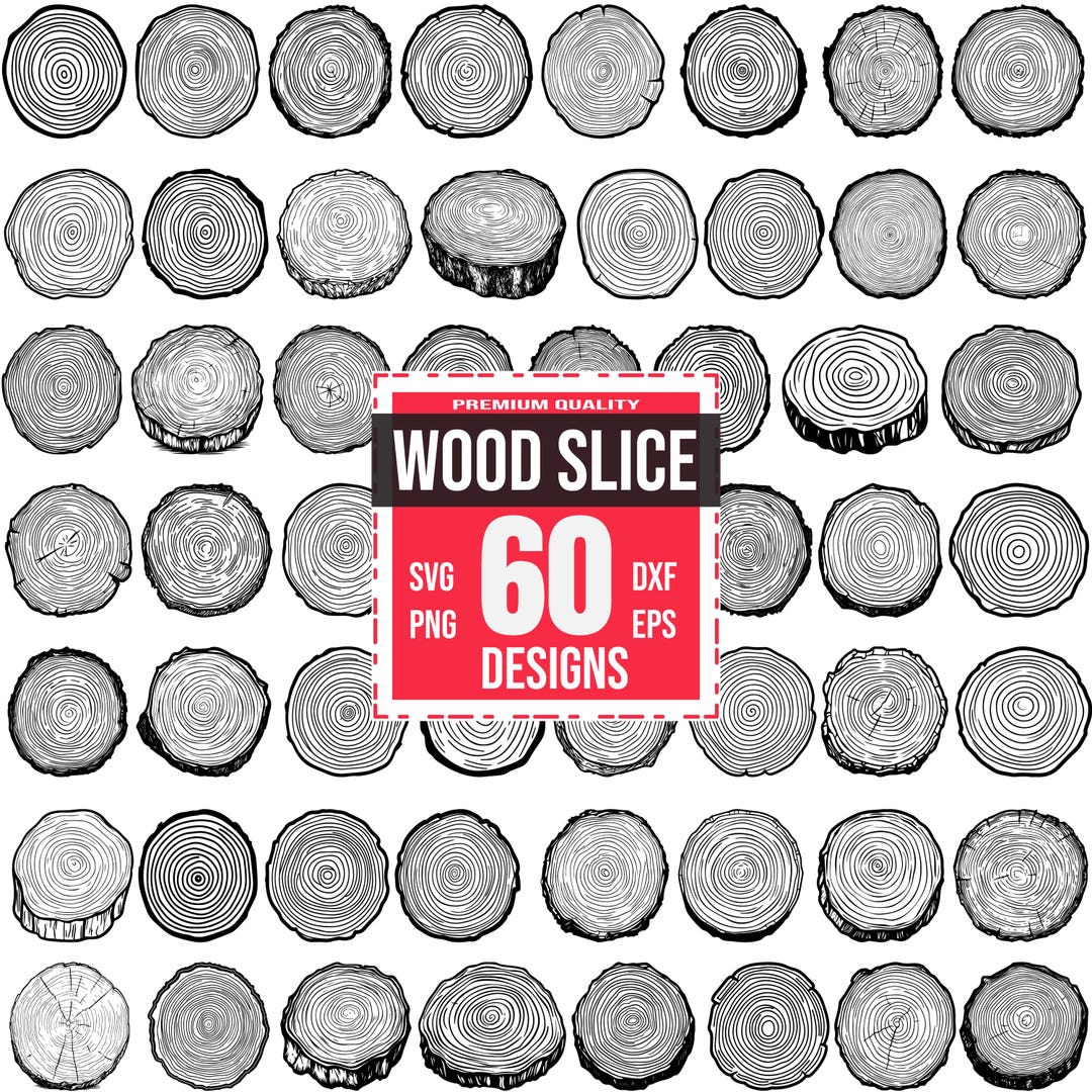 Wood Slice Svg Bundle, Tree Slice Svg, Wood Round Svg, Wood Grain Svg ...