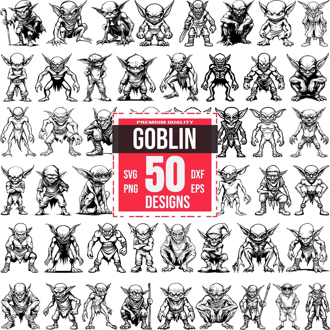 Goblin Svg Bundle, Goblin Svg, Fantasy Creature Png, Mischievous Goblin ...