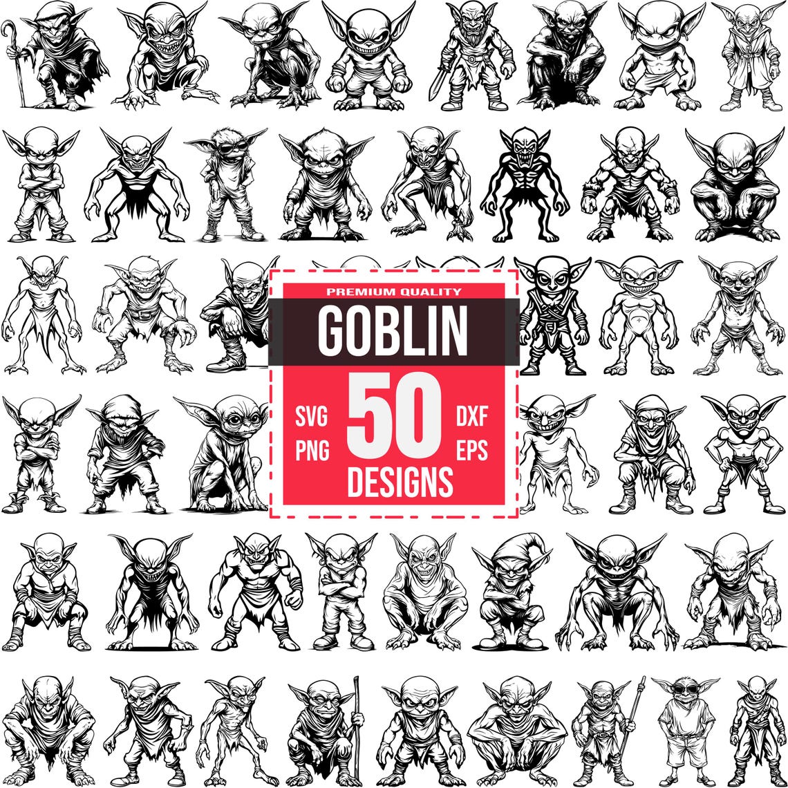 Goblin Svg Bundle, Goblin Svg, Fantasy Creature Png, Mischievous Goblin ...