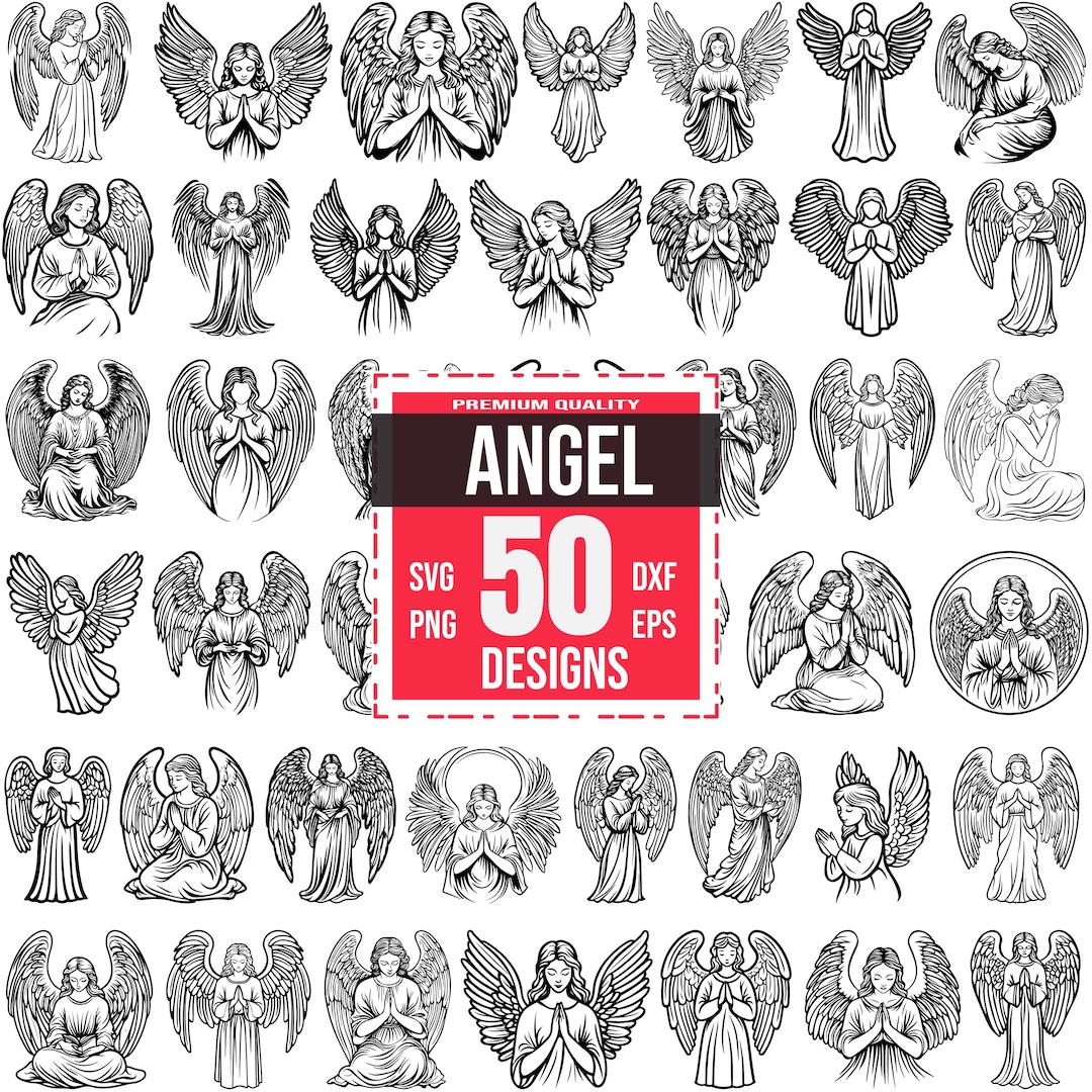 Angel SVG Bundle, Angel Clipart, Angel Png, Angel Dxf, Angel Eps ...