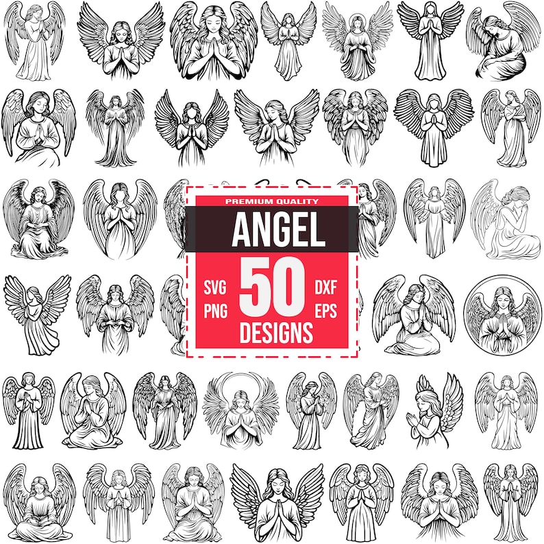 Angel SVG Bundle, Angel Clipart, Angel Png, Angel Dxf, Angel Eps ...