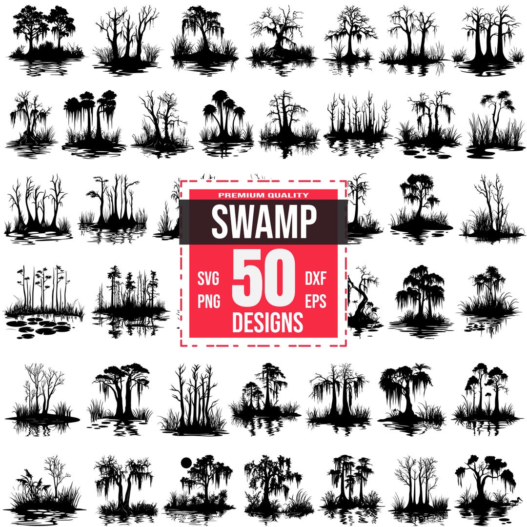 Swamp Svg Bundle, Wetlands Svg, Swamp Landscape Svg, Swamp Wildlife Svg ...