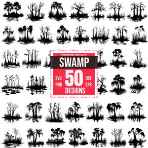 Swamp Svg Bundle, Wetlands Svg, Swamp Landscape Svg, Swamp Wildlife Svg ...
