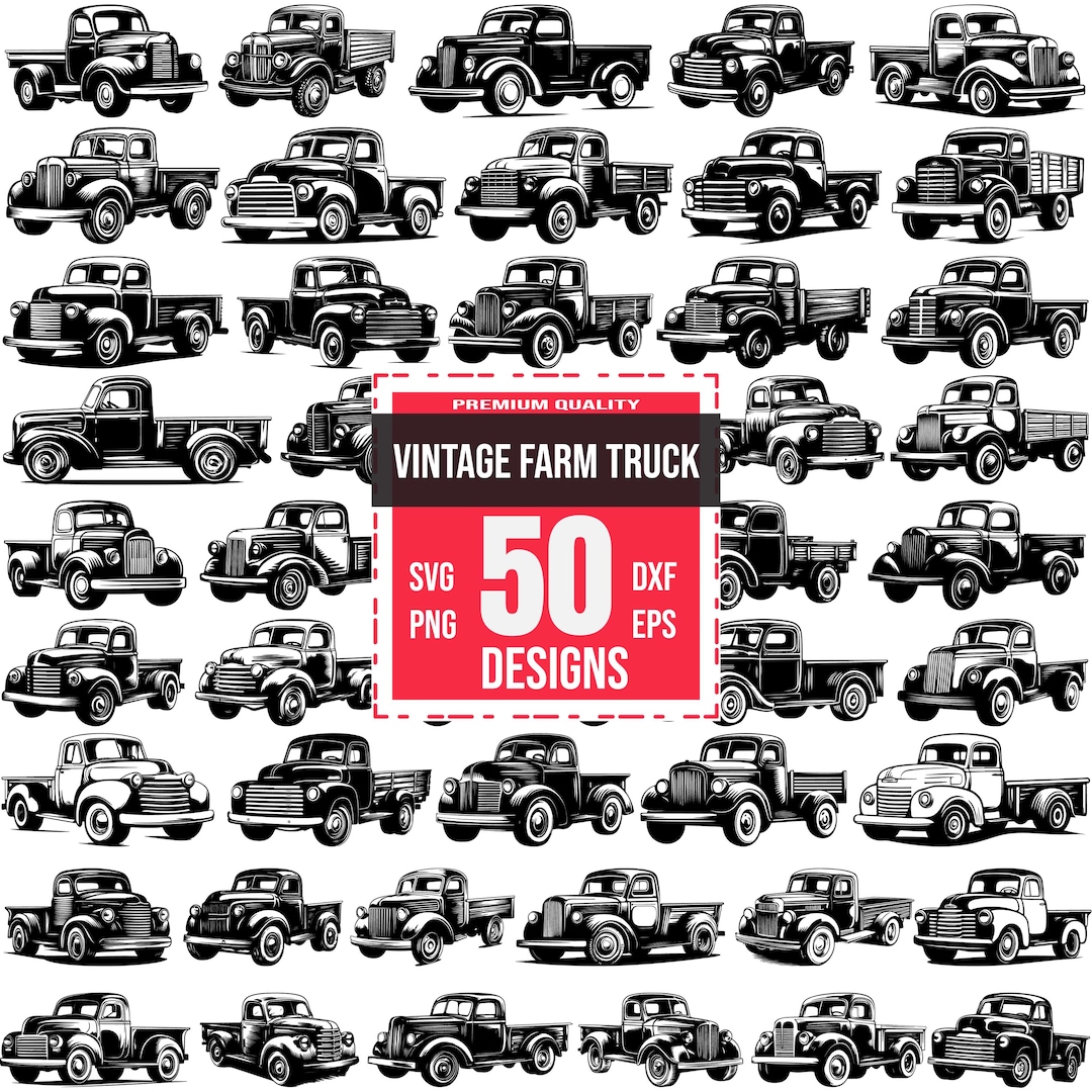 Vintage Farm Truck Svg Bundle, Old Farm Truck, Farm Truck Clipart ...