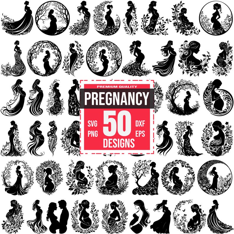 Pregnancy Svg Bundle, Pregnancy Png, Pregnant Svg, Pregnancy Dxf ...