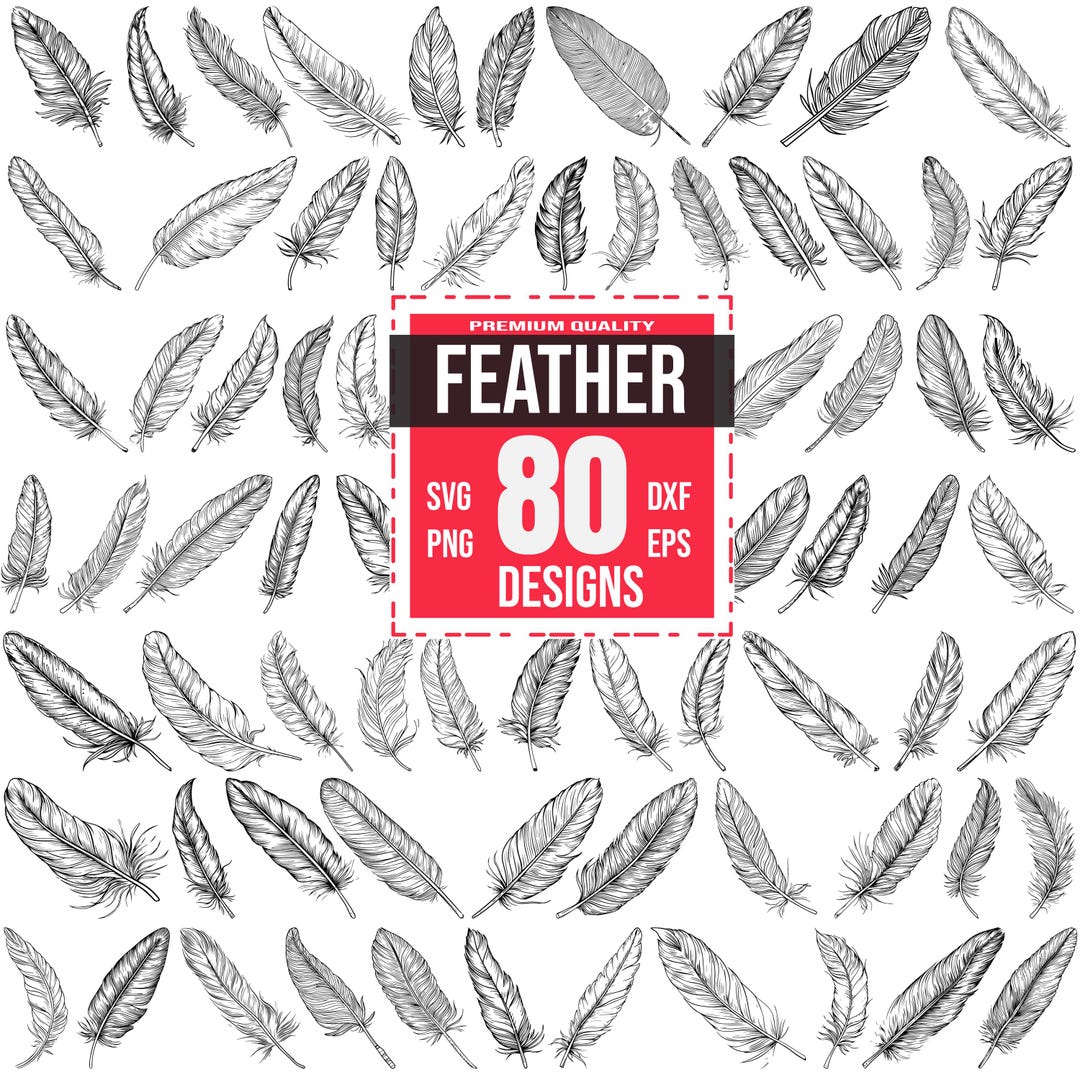 Feather Svg Bundle, Boho Feather Svg, Tribal Feather Svg, Feather Art ...