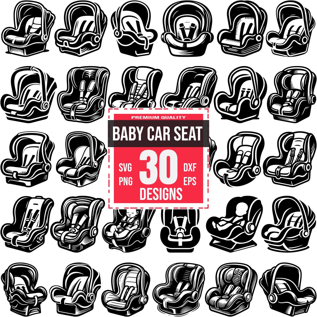 Baby Car Seat SVG Bundle, Infant Car Seat PNG, Child Safety Seat DXF ...