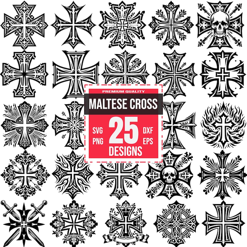 Maltese Cross Tattoos - Etsy