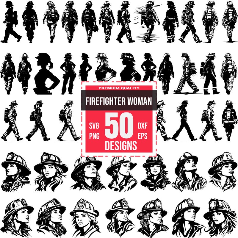 Firefighter Svg - Etsy