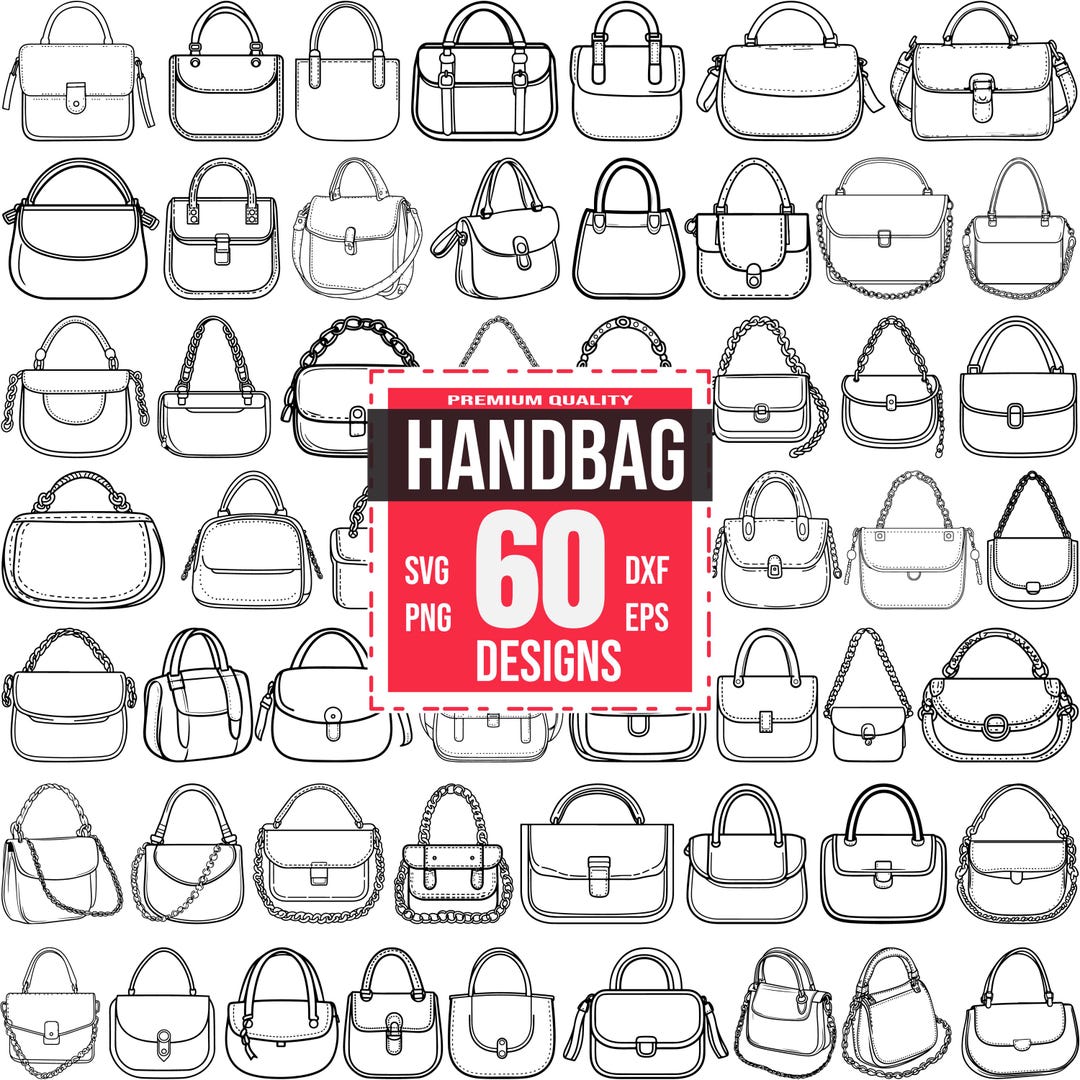 Handbag Svg Bundle, Fashion Bag Png, Purse Clipart Svg, Stylish Handbag ...