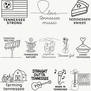 Tennessee Line Art SVG Bundle – 50 State Pride, Country Music, Cowboy ...
