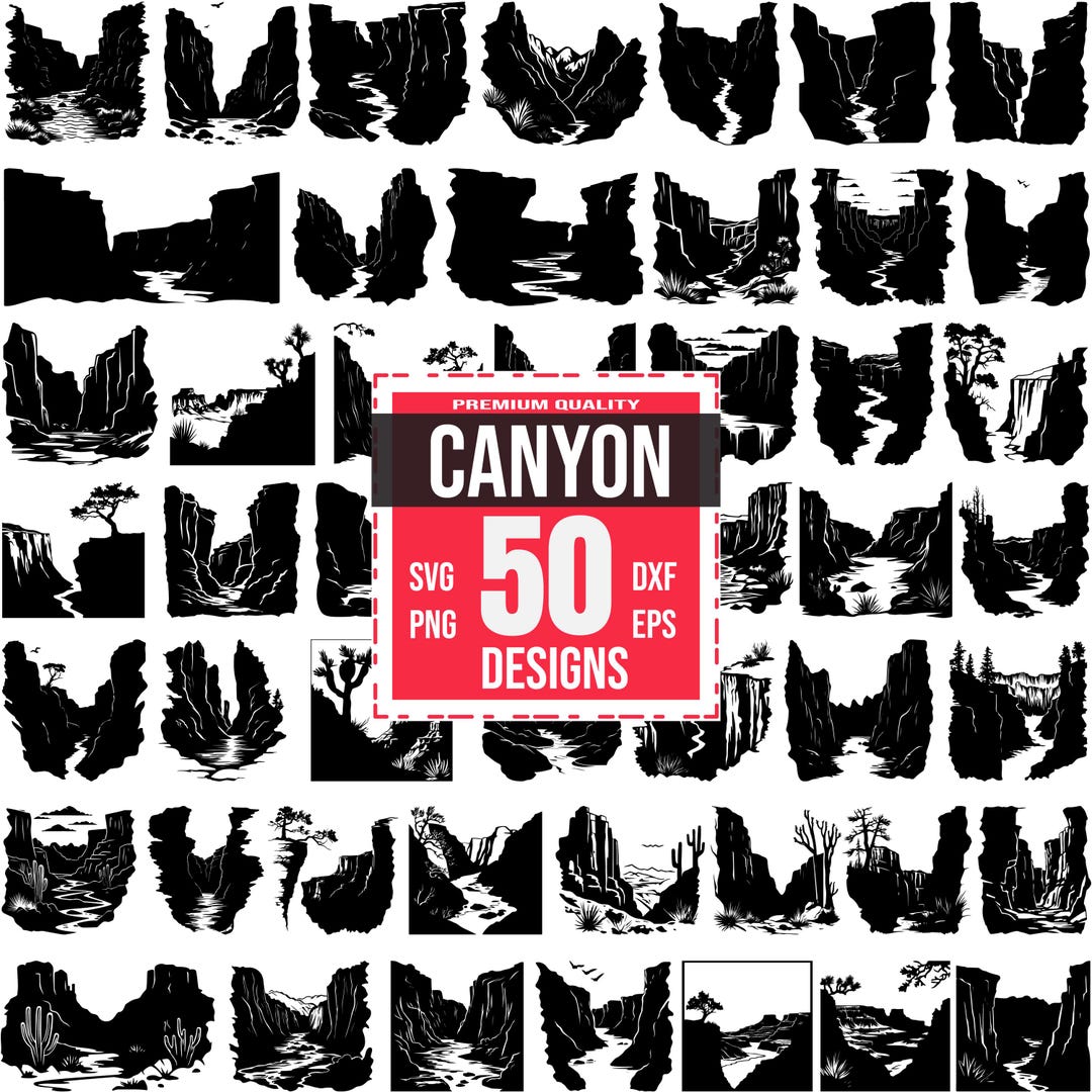 Canyon Svg Bundle, Canyon Landscape, Scenic View Svg, Natural Wonder ...