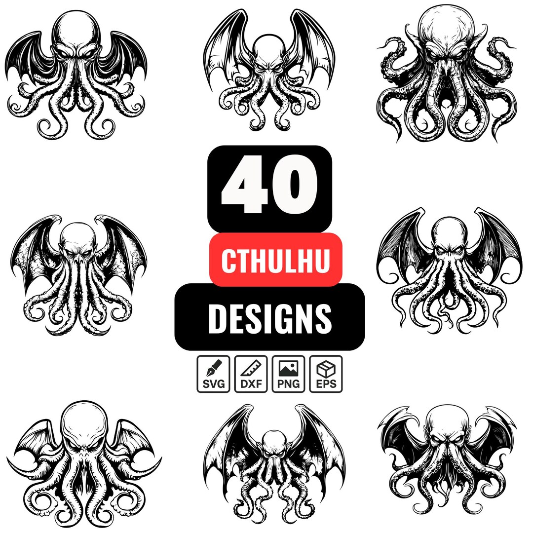 Cthulhu SVG Bundle: Gothic Horror Design - Digital Cut Files - Etsy