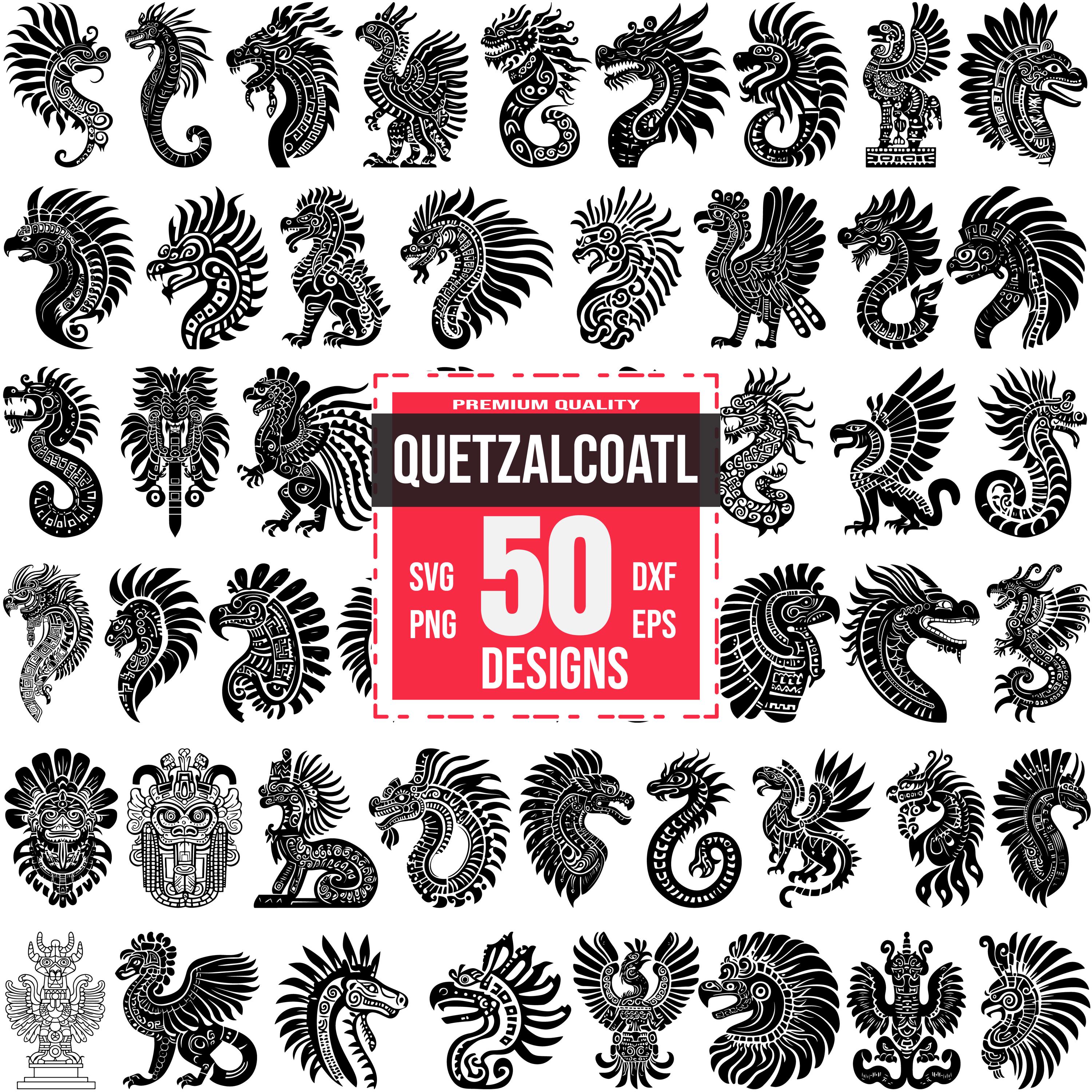 Paquete de Svg Quetzalcoatl, Quetzalcoatl png, Quetzalcoatl dxf, Dragón ...