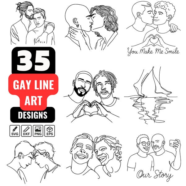Gay Line Art - Etsy