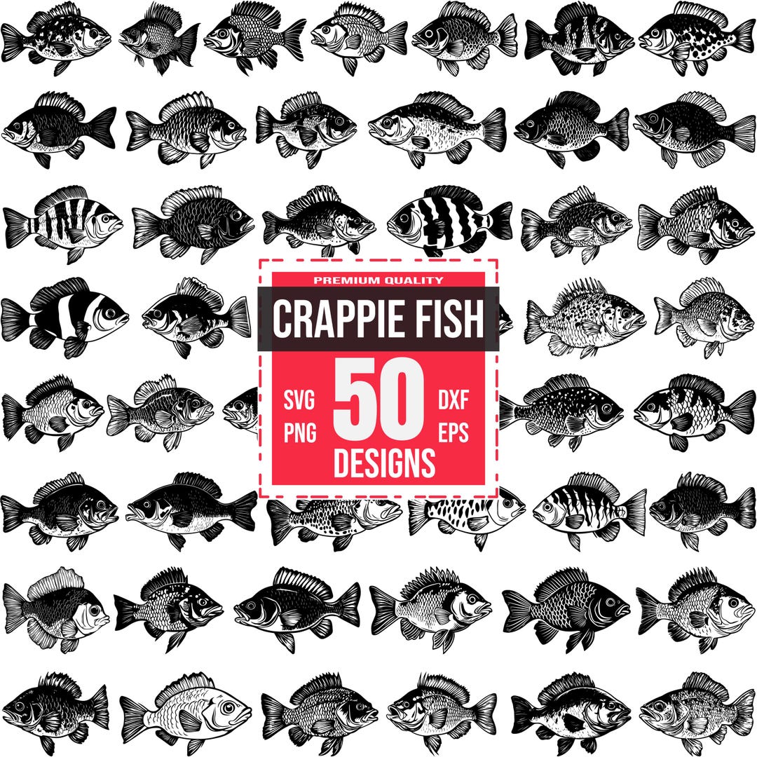 Crappie Fish Svg Bundle, Crappie Fish Png, Crappie Fish Dxf, Crappie ...