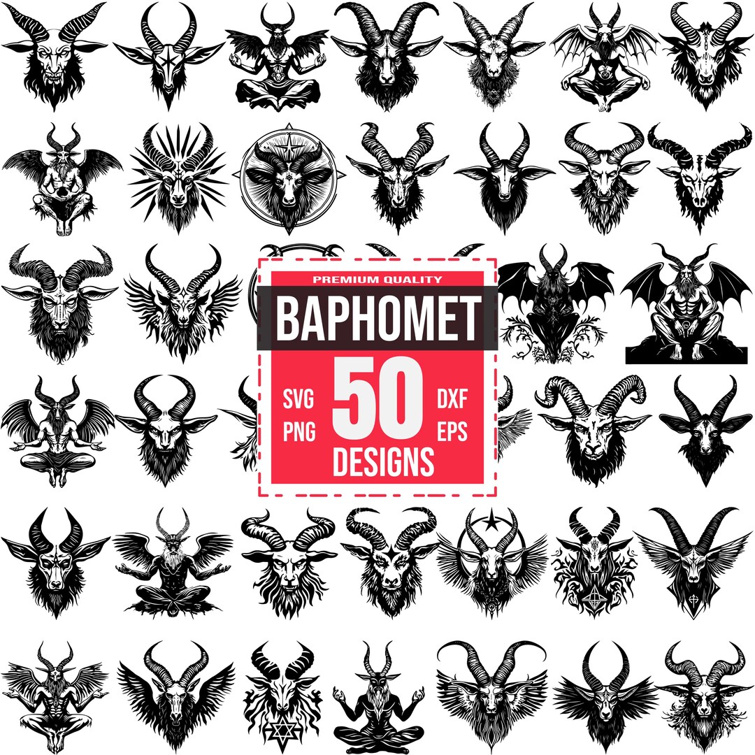 Baphomet Svg Bundle, Occult Symbol Png, Satanic Goat Svg, Baphomet ...
