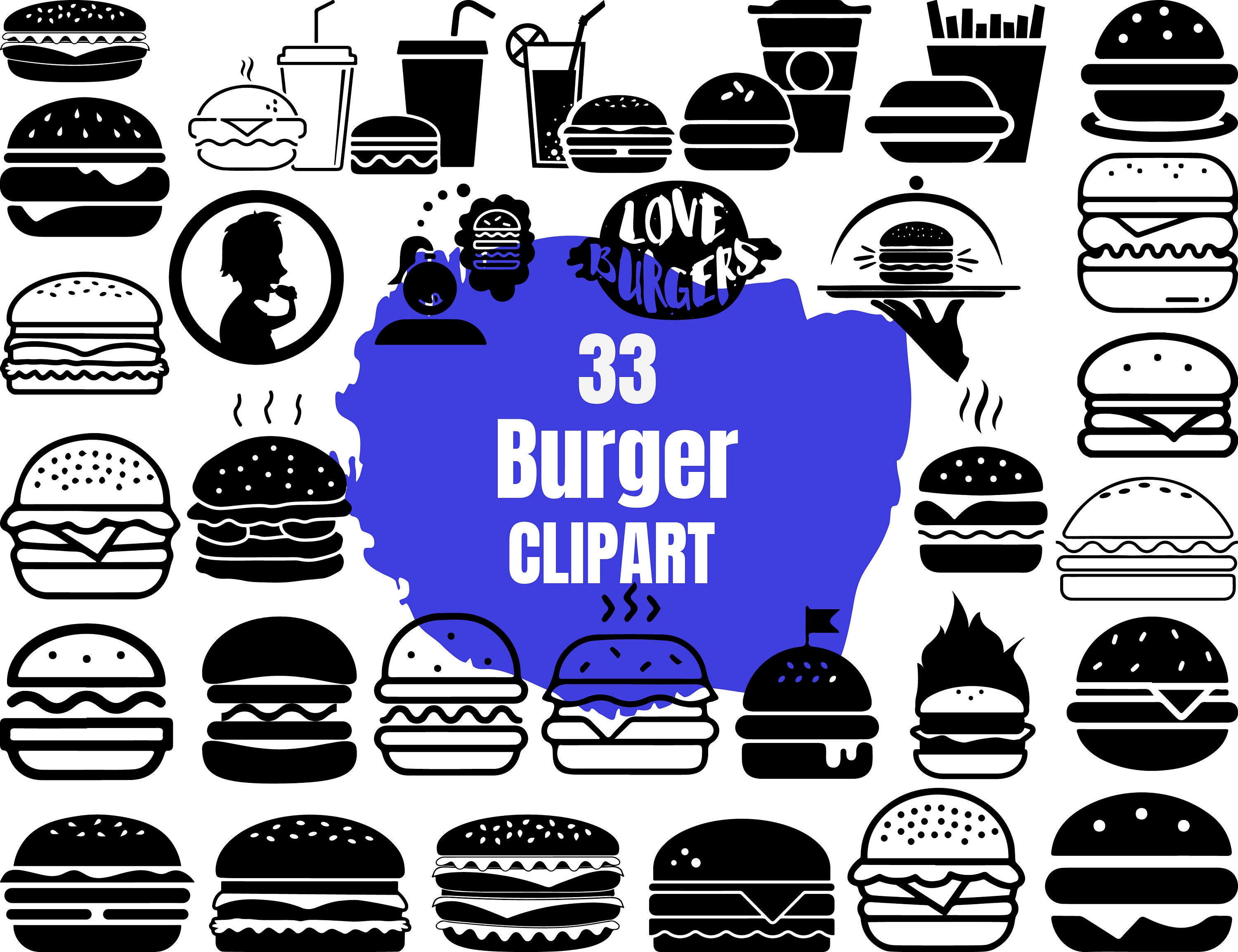 Burger Svg Burger svg bundle Burger cut file Hamburger svg - Etsy México